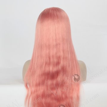 Silky Straight Long Pink Color Peruvian Virgin Hair Wigs- Wigsroyal.com