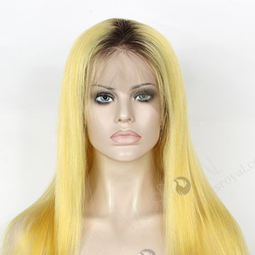 Silky Straight Ombre Color Peruvian Virgin Hair Full Lace Wigs ...