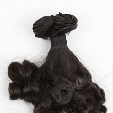 Double Draw Tighter Tip Curl Peruvian Virgin Hair Machine Weft WR-MW-083