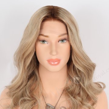 In Stock European Virgin Hair 16" Beach Wave B116 Color Lace Front Silk ...
